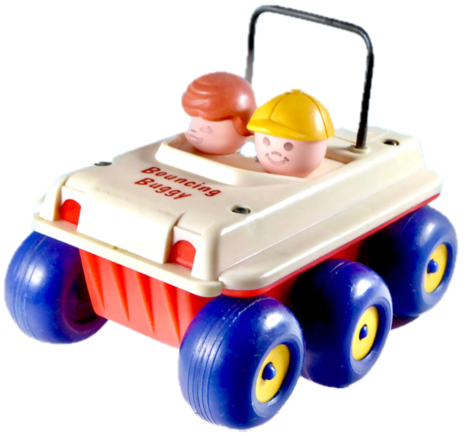 Fisher-Price Bouncing Six Wheel Dune Buggy With 2 Riders, 1970's Pull ...