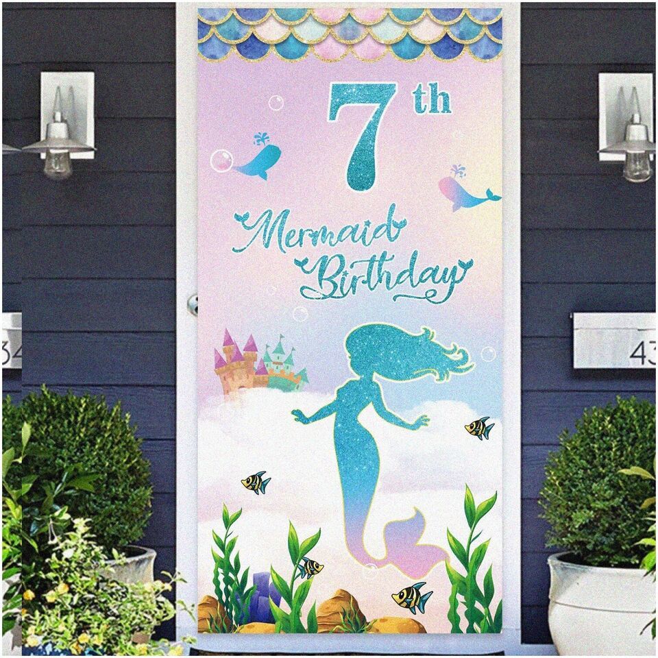 Mermaid Magic 7th Birthday Party Set - Enchanting Castle Backdrop ...