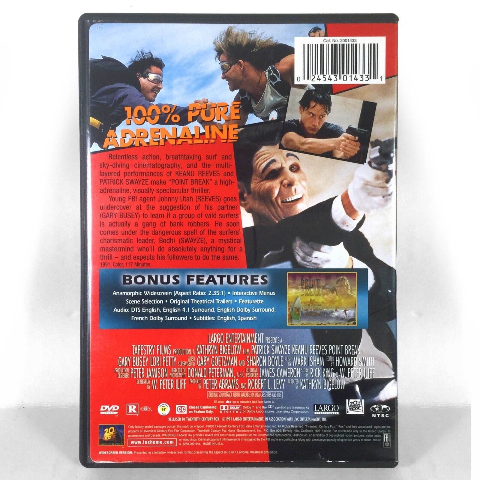 Point Break (DVD, 1991, Widescreen) Patrick Swayze Keanu Reeves - DVDs ...