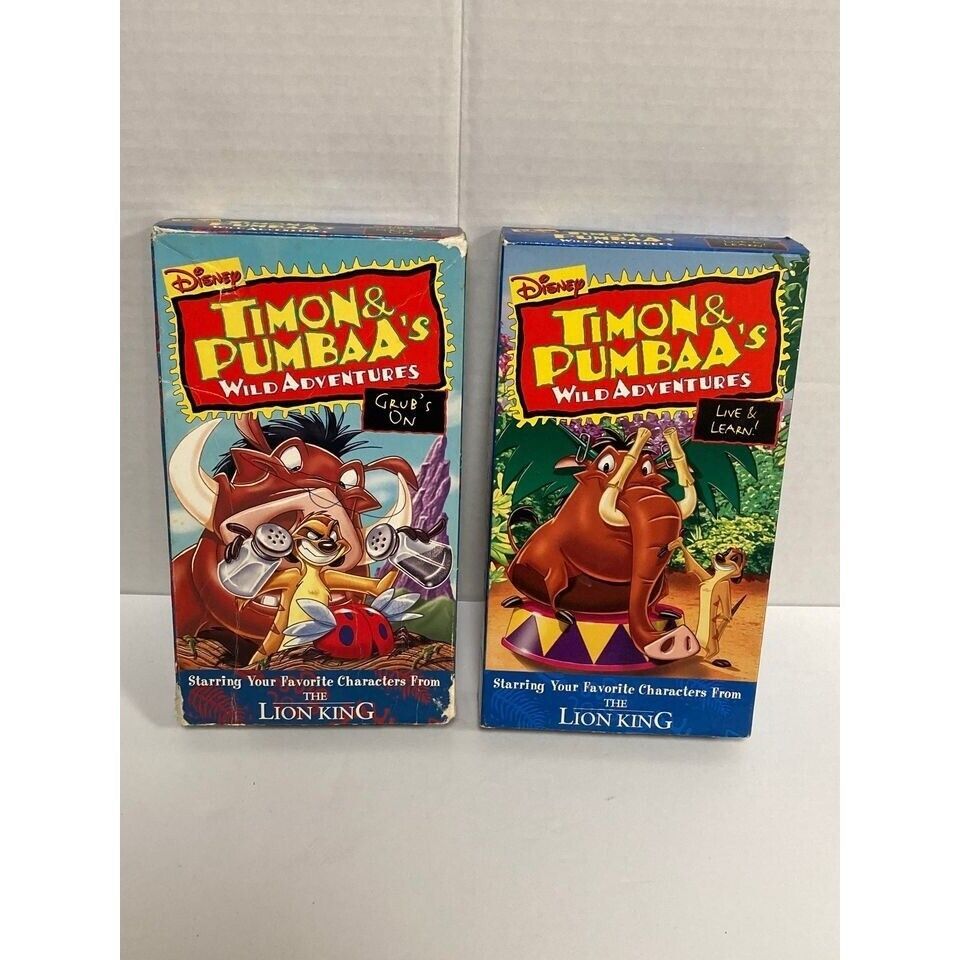 2 Vintage Disney Timon & Pumbaa's Wild Adventures VHS Movie Tapes - VHS ...