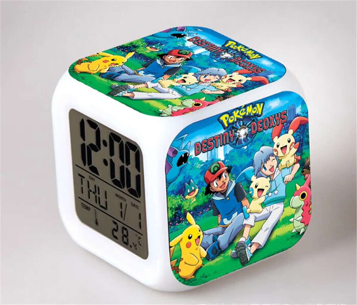 Anime Pokemon Alarm Clock Pikachu LED Kawaii Pocket Monster Figure ...
