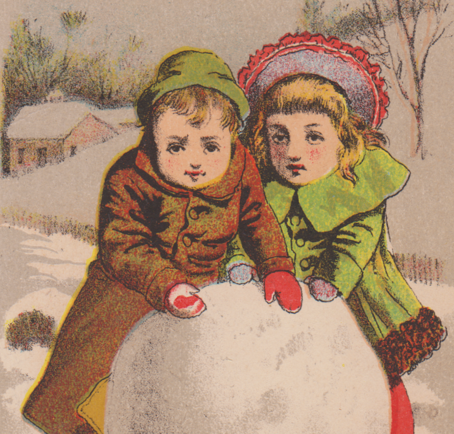 1800's Victorian Bell's Buffalo Soap Trade Card - Boy & Girl W/ Giant ...