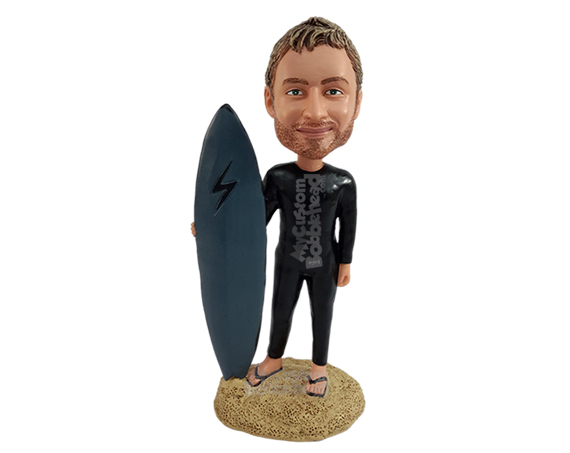 Custom Bobblehead Suit-up surfer ready to hit that big wave - Sports ...