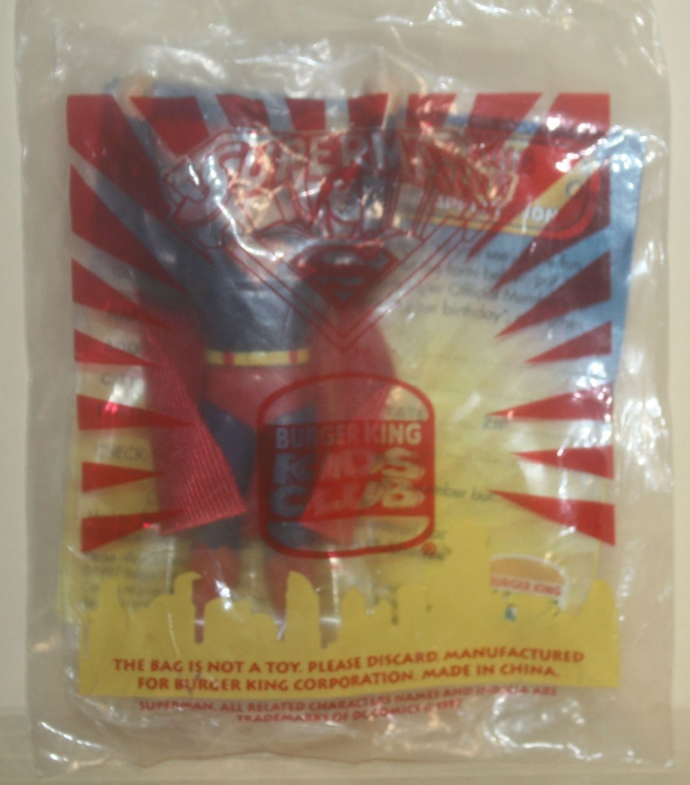 1997 Burger King Superman - Superman Flight Ready in Package - Fast Food
