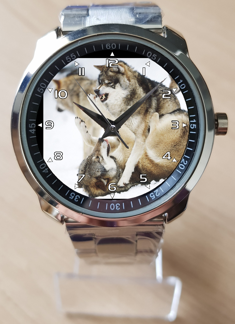 Fighting Wolves Angry Wolf Unique Unisex Beautiful Wrist Watch Sporty ...
