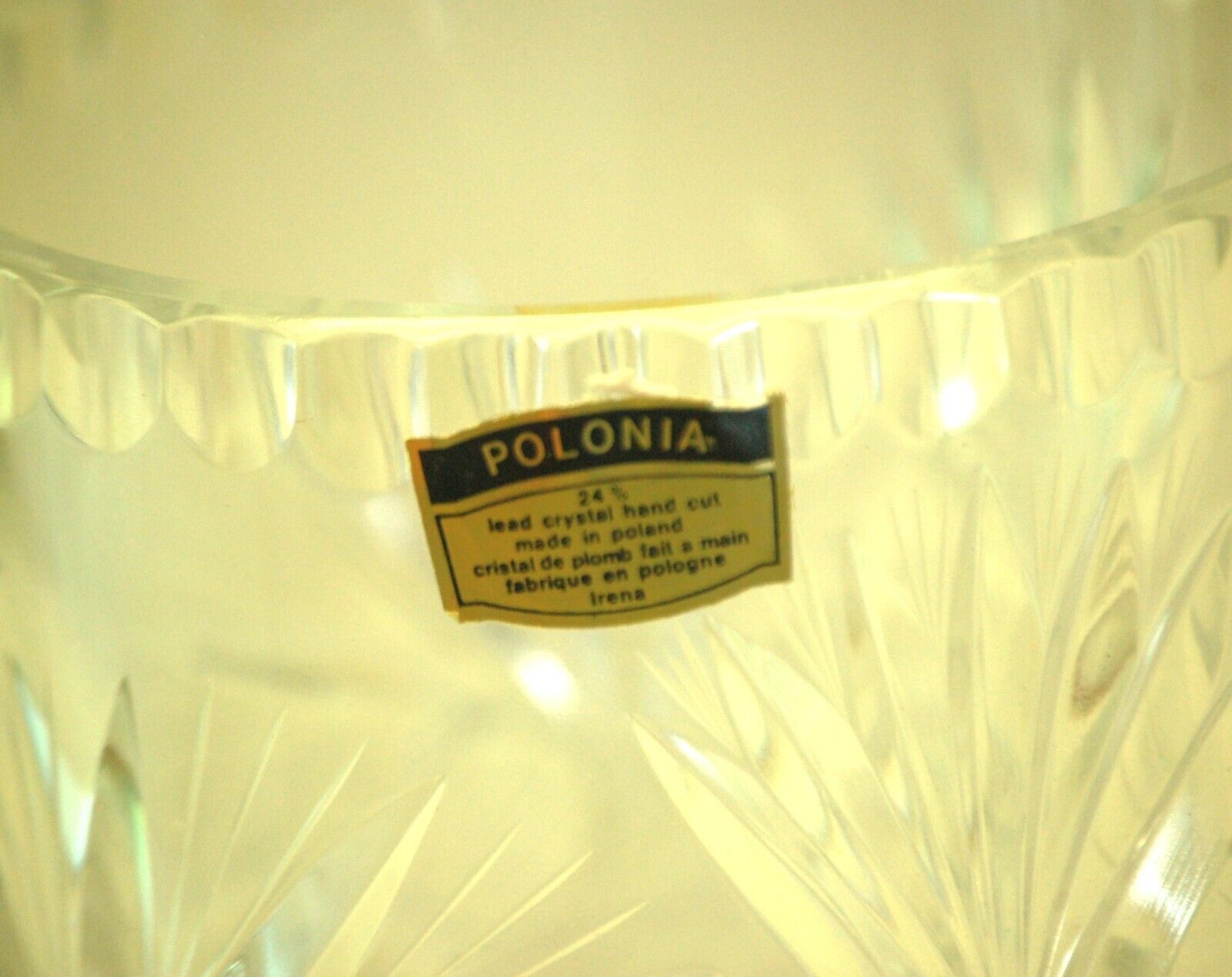 Polonia Crystal Vase Star Pinwheel Horizontal Poland - Vases