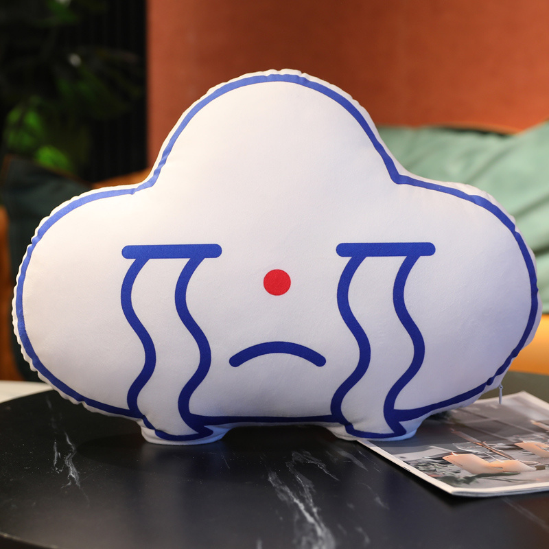 Cloud Plush Toys Cartoon Cloud With Expressive Plush Nap Pillow Stuffed ...