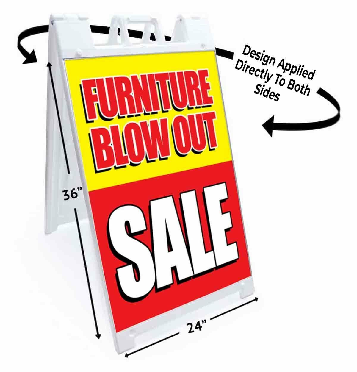 FURNITURE BLOW OUT Signicade 24x36 Aframe Sidewalk Sign Banner Decal ...