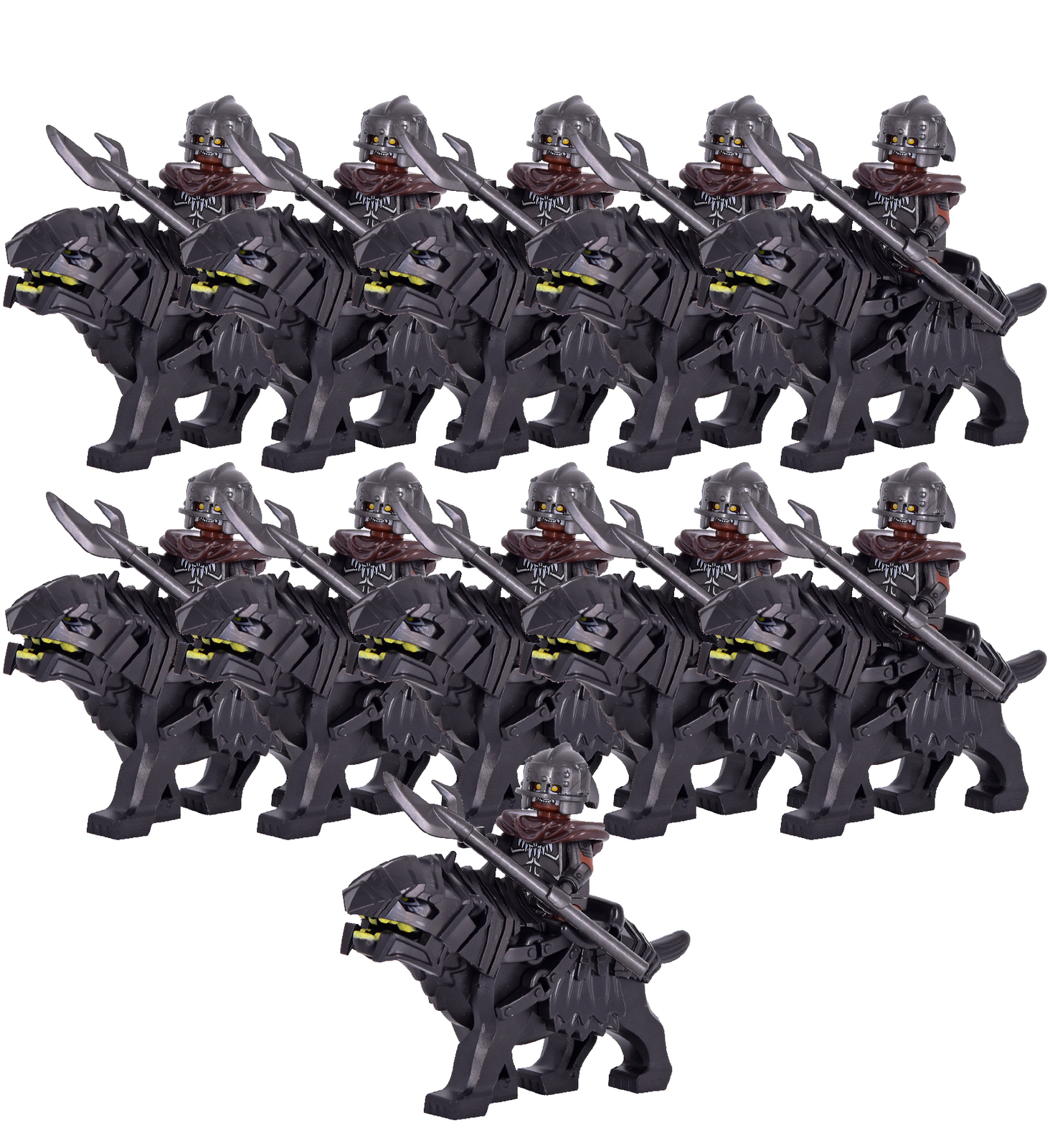 LOTR Uruk-hai Shaman Mounted War Wolf Custom 22 Minifigures Lot ...