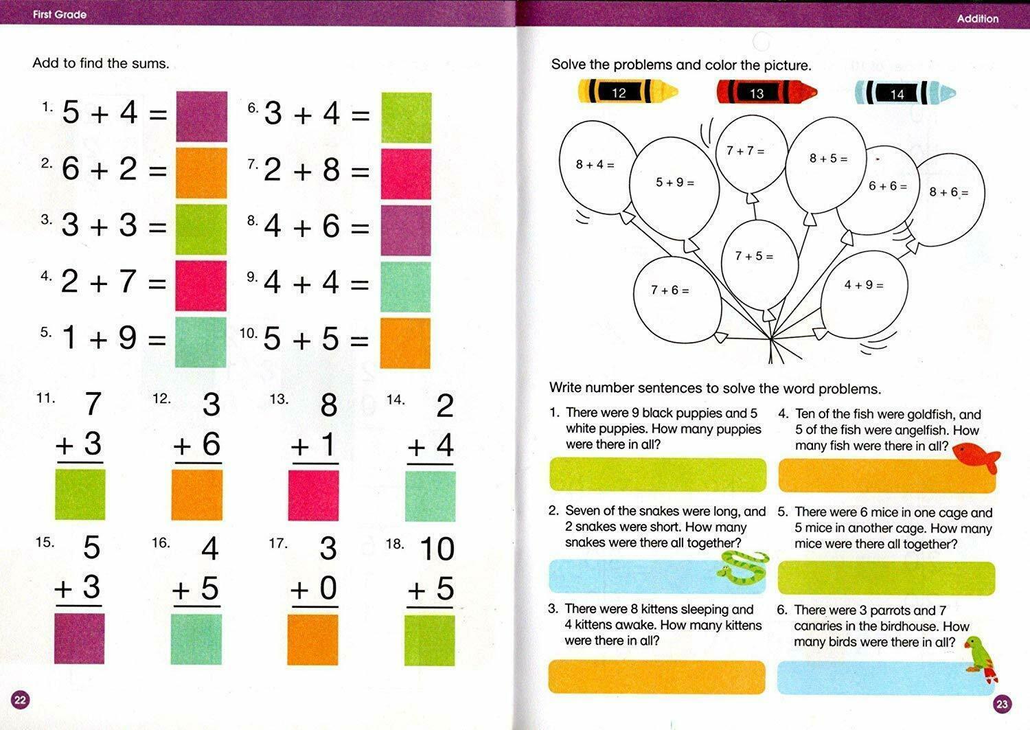 First Grade Educational Workbooks - Good Grades - Addition - v3 - Books ...