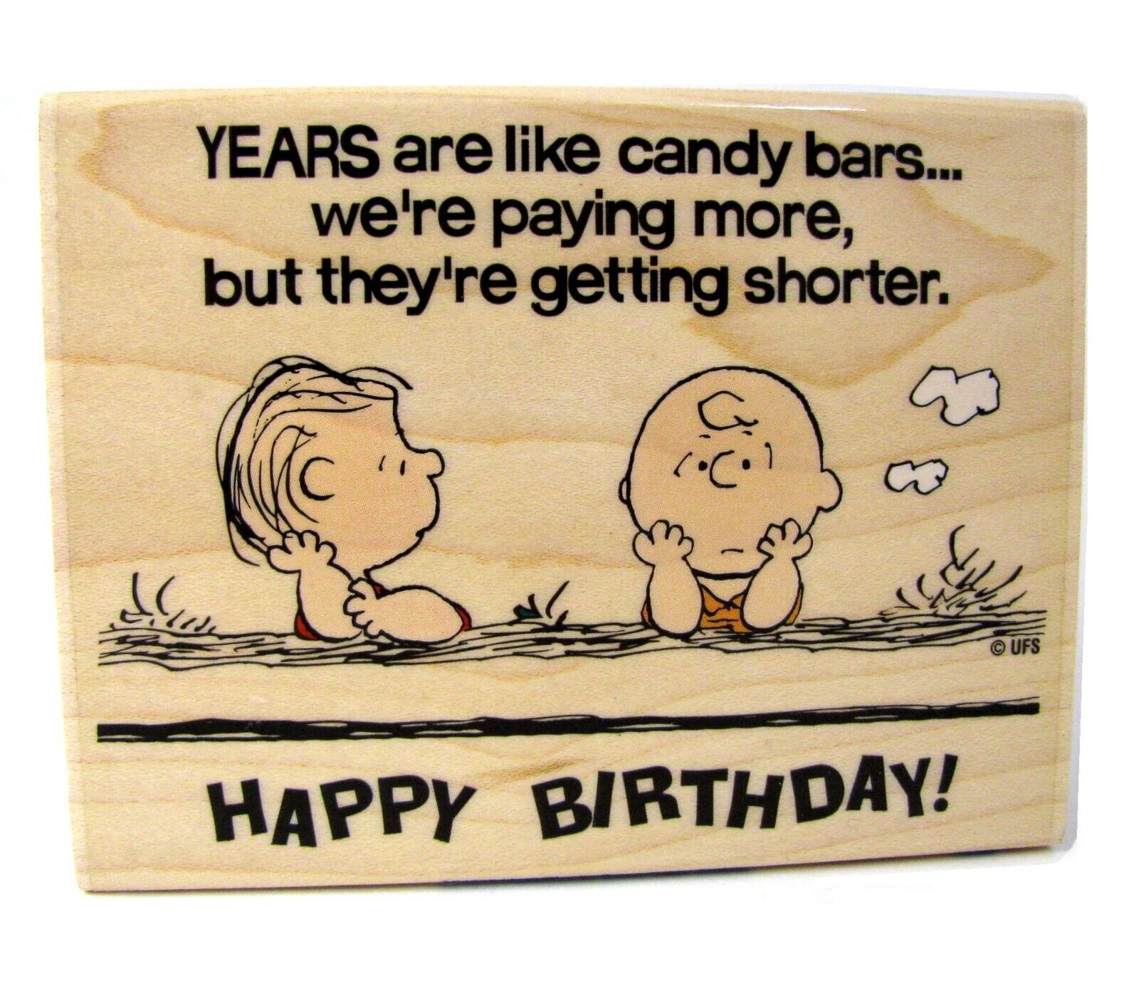 Peanuts Linus Charlie Brown Happy Birthday Rubber Stamp 2002 vtg ...