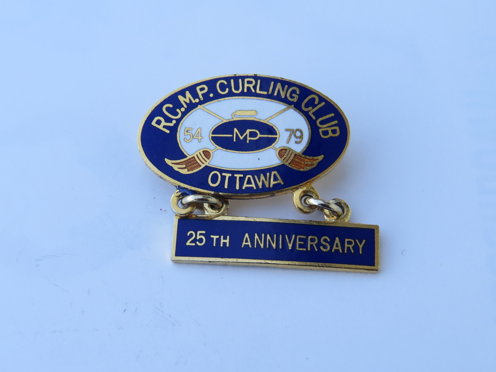 Vintage Curling Club Pin - RCMP Curling Club Ottawa 25th Anniversary ...