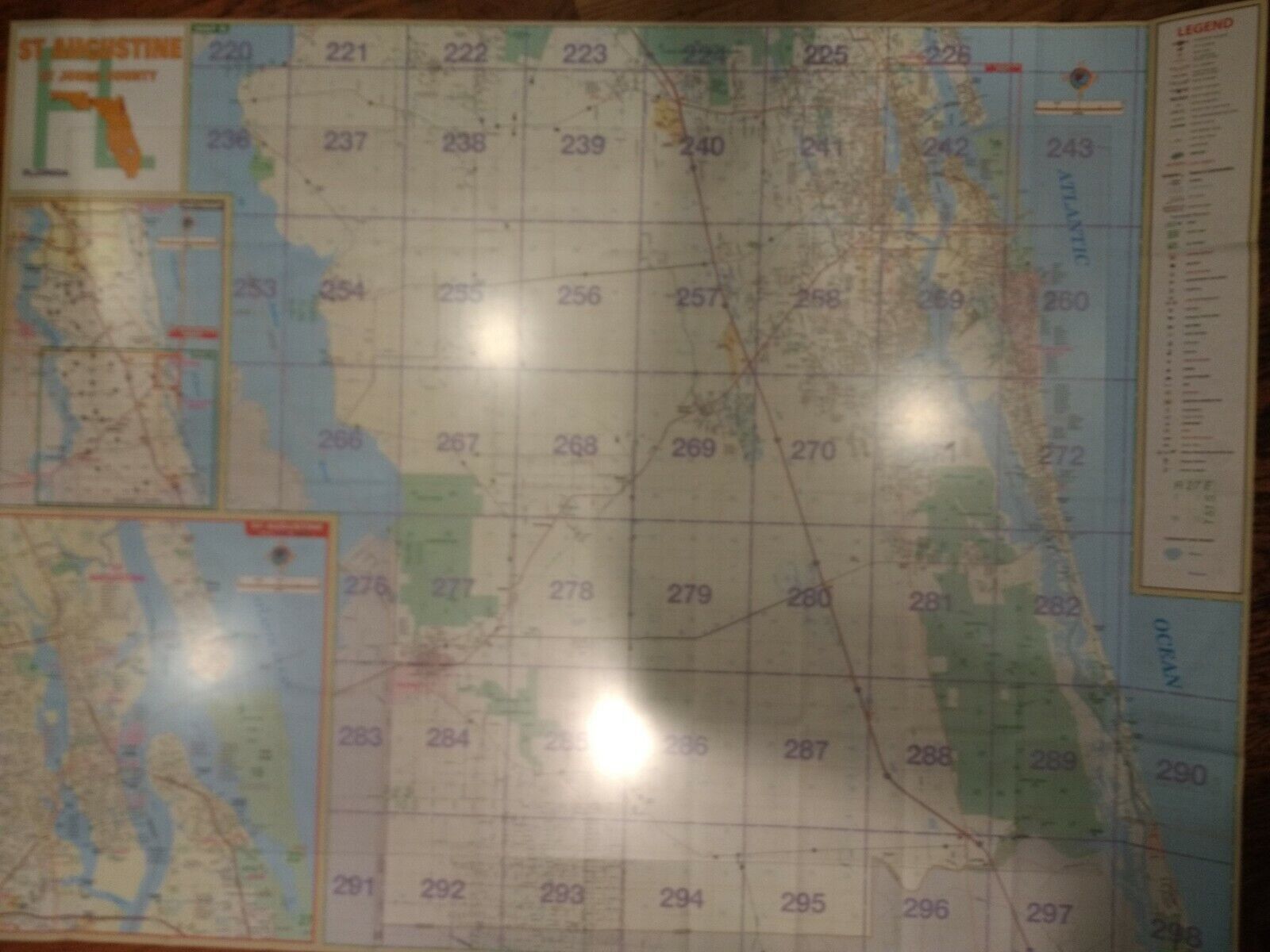 St Augustine and St Johns County FL Laminated Wall Map (MSI) - Maps ...