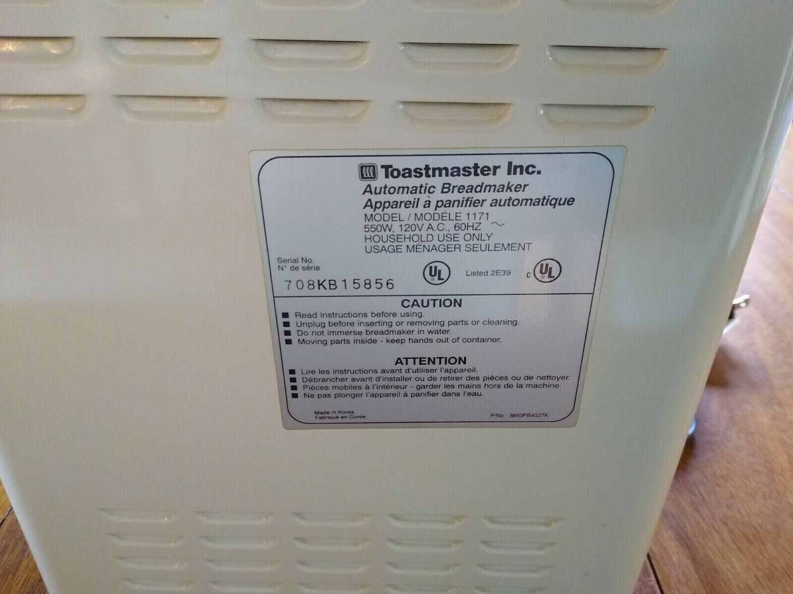 Bearing for Toastmaster Bread Maker Pan Assembly Model 1170S only ...