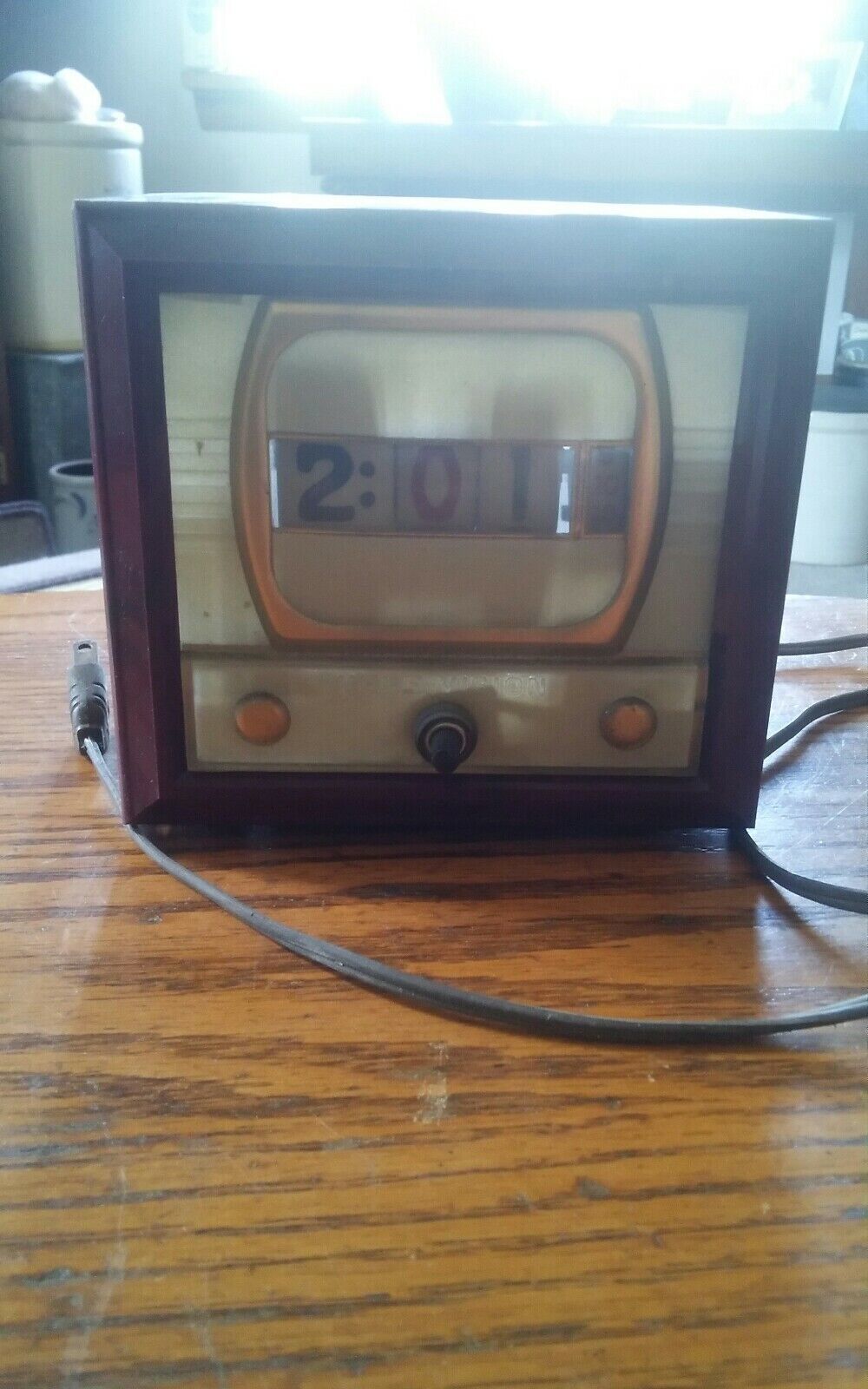 Vintage 1950's Tymeter Tele-Vision Clock Electric Flip Number Clock ...