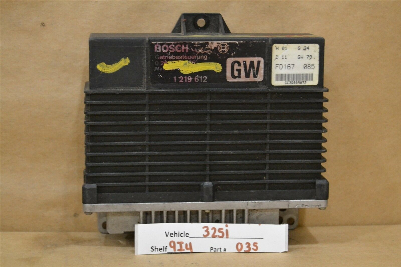 1992 BMW 320i 325i Transmission Control Unit TCU 0260002135 Module 35 ...