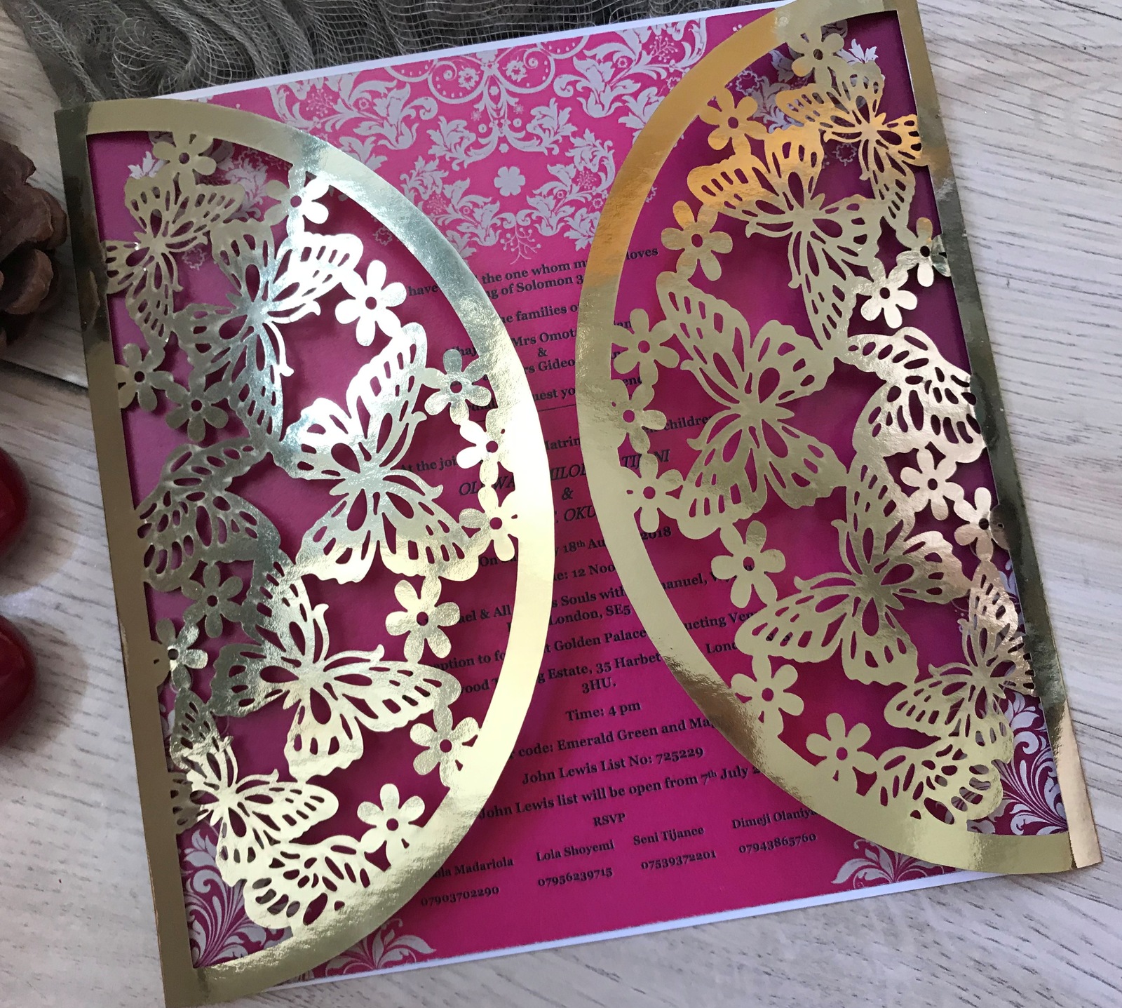 50pcs Butterfly Laser Cut wedding invitations,sweet birthday invitation ...