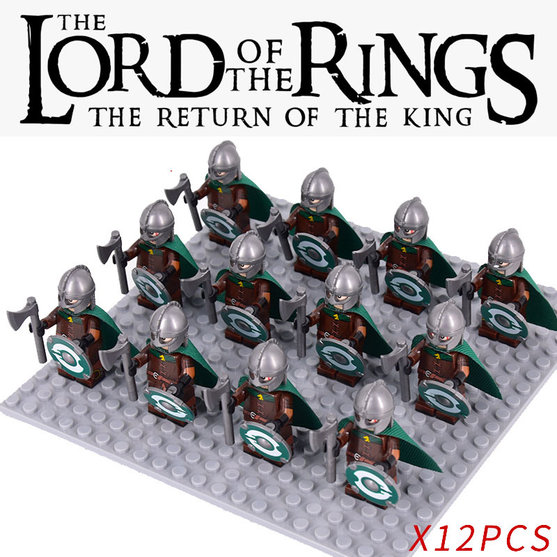 LOTR Rohan Kingdom Light Axe Infantry Army Set 12 Minifigure Building ...