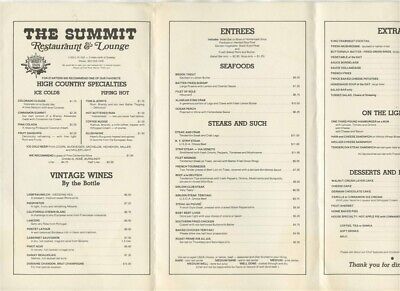 The Summit Restaurant Menu Durango Colorado Quality Inn - Menus