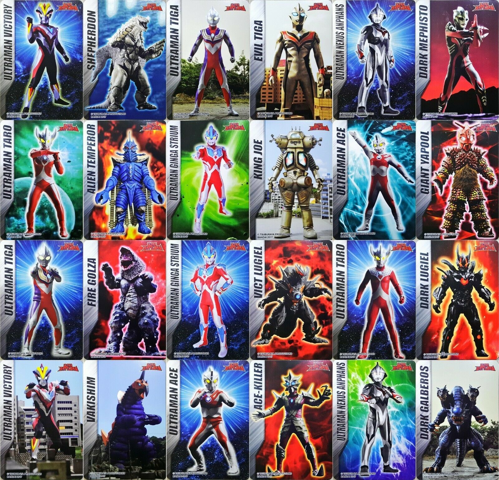 Bandai Ultraman Ultra Battlers V2 Card Full Set of 24 - Animation Art ...