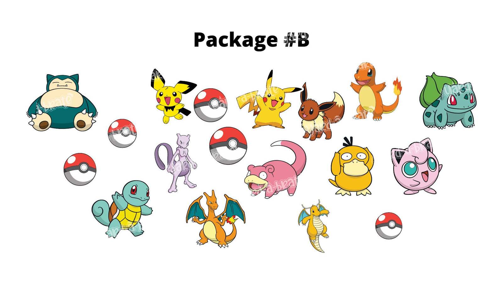 Yard Sign Pokemon Set, 20" Tall Characters + Master Ball (Total 8pcs or ...