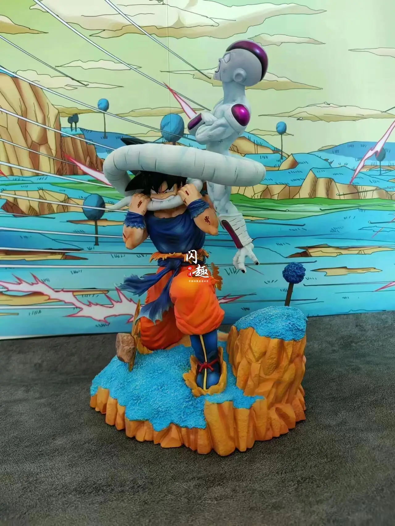 In Stock 27cm Pvc Dragon Ball Z Figure Son Goku Bite Frieza Figurine Anime Action Figures