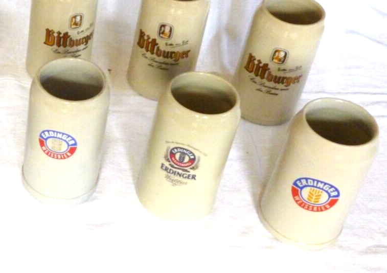 3 Erdinger Weissbrau Erding 1L Masskrug German Beer Steins - Germany