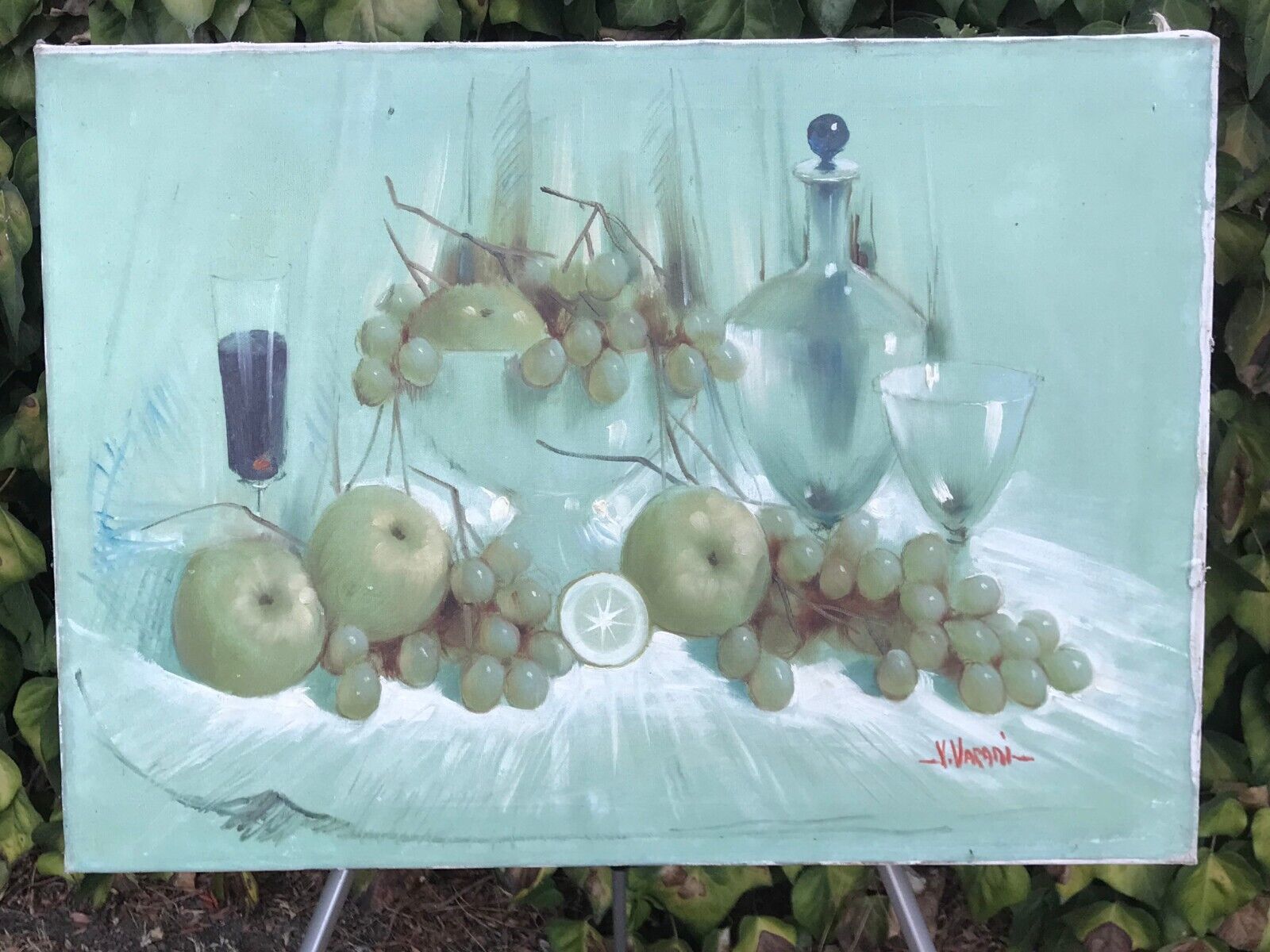 V VARANI Original 1950s MODERN IMPRESSIONIST STILL LIFE MidCentury Oil ...