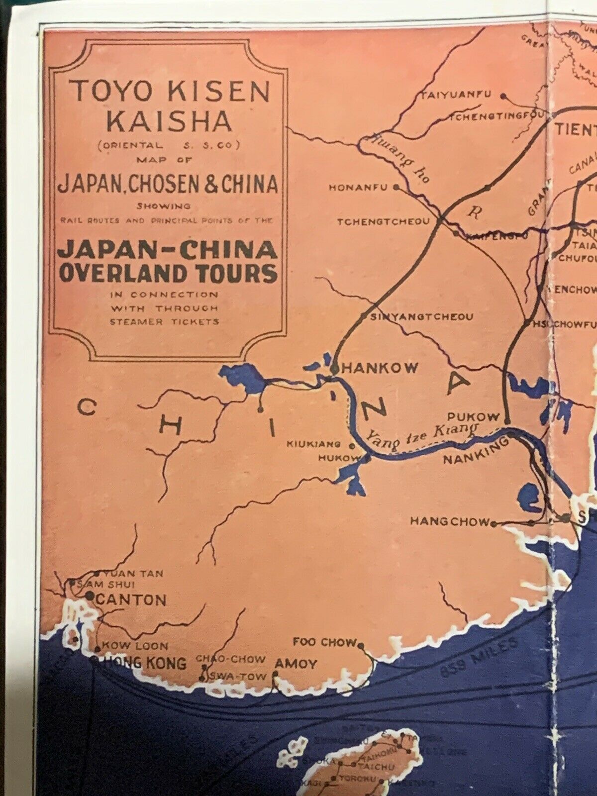 Toyo Kisen Kaisha Oriental Steamship Co. Map Of The Empire Of Japan ...