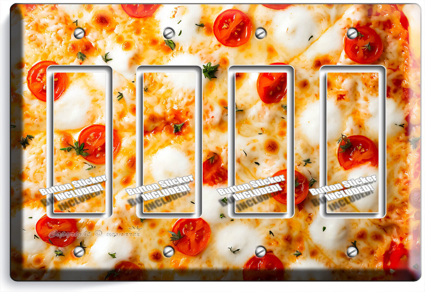 MOZZARELLA CHEESE TOMATO PIZZA LIGHT SWITCH OUTLET WALLPLATE PIZZERIA ...