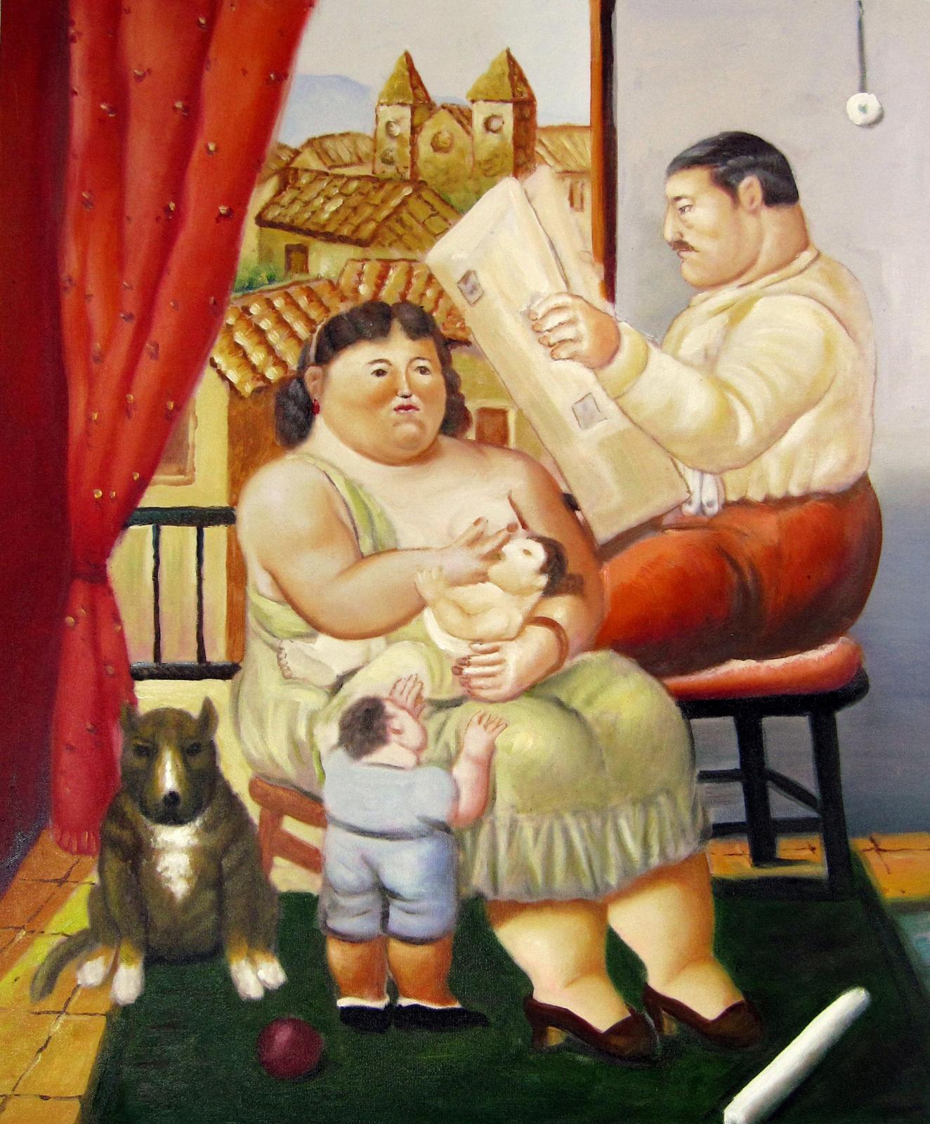 20x24 inches Fernando Botero style stretched Oil Painting Canvas Art ...
