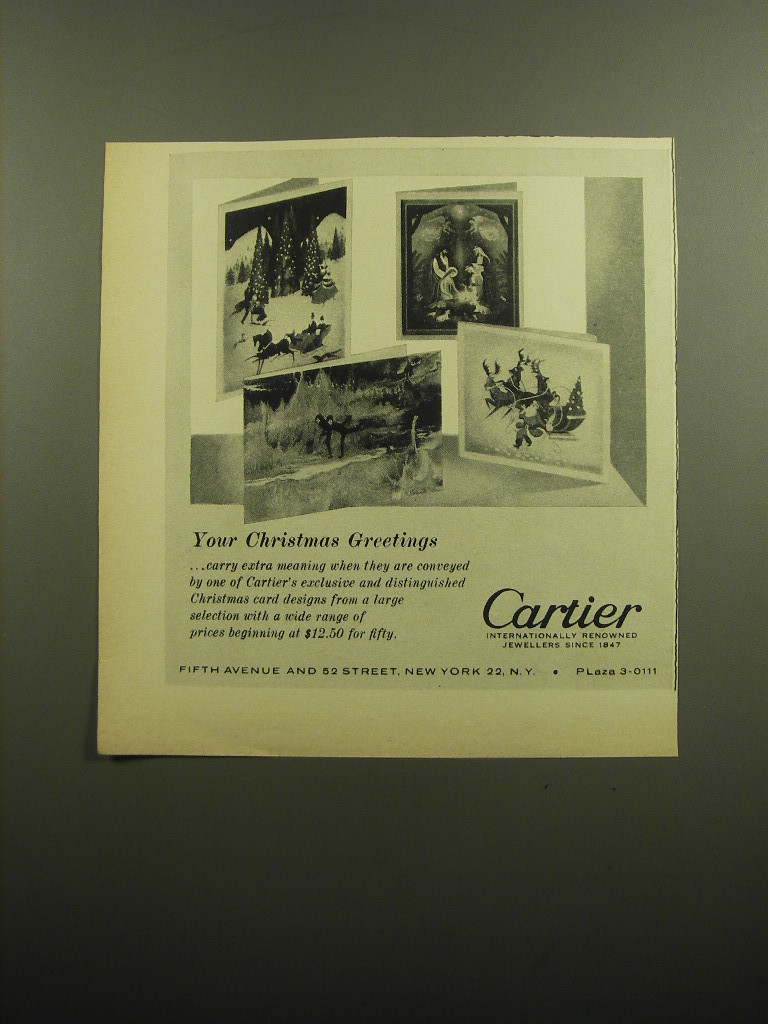1960 Cartier Christmas Cards Advertisement - Your Christmas Greetings ...