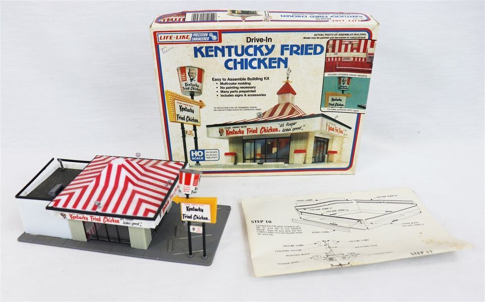 VINTAGE 1980s Life Like KFC Drive In Restaurant HO Scale Model Kit ...