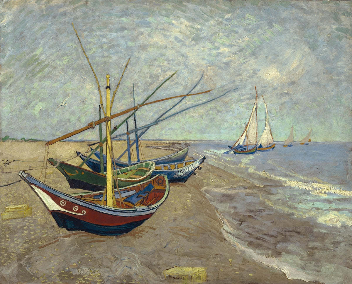 Vincent van Gogh 1888 Fishing boats on the beach - Art Prints