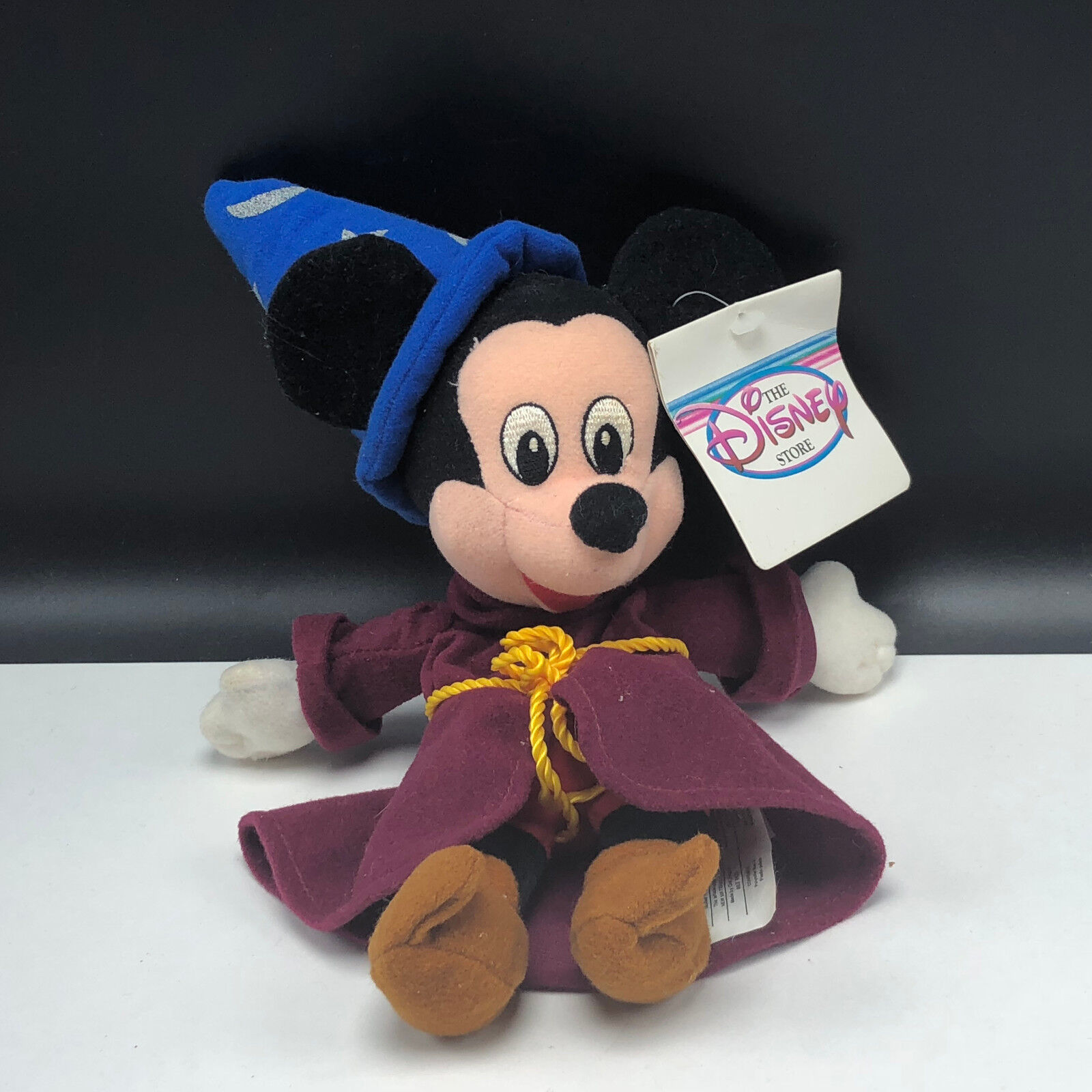 WALT DISNEY STORE PLUSH bean bag stuffed animal tag Mickey Mouse sorcerer wizard - Disney