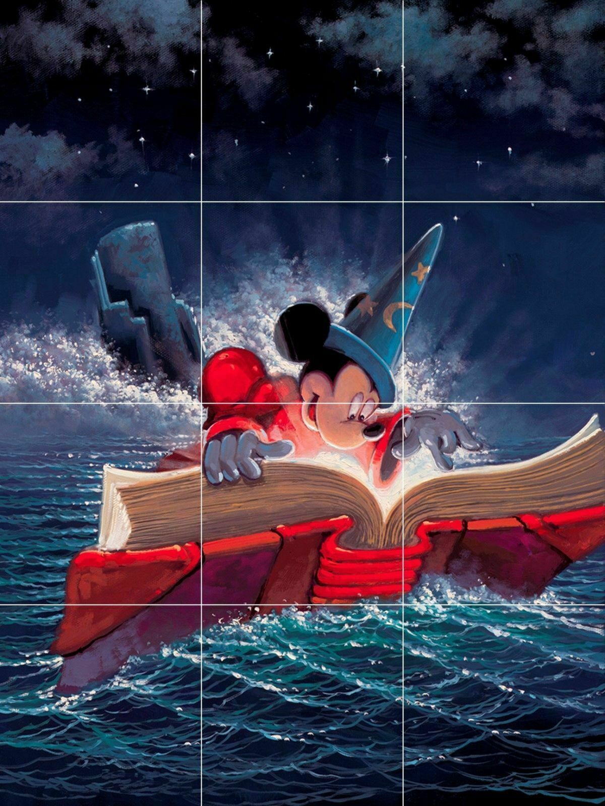 fantasia wizard mickey mouse magic ceramic tile mural backsplash ...