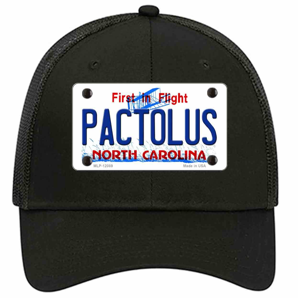 Pactolus North Carolina State Novelty Black Mesh License Plate Hat - Hats