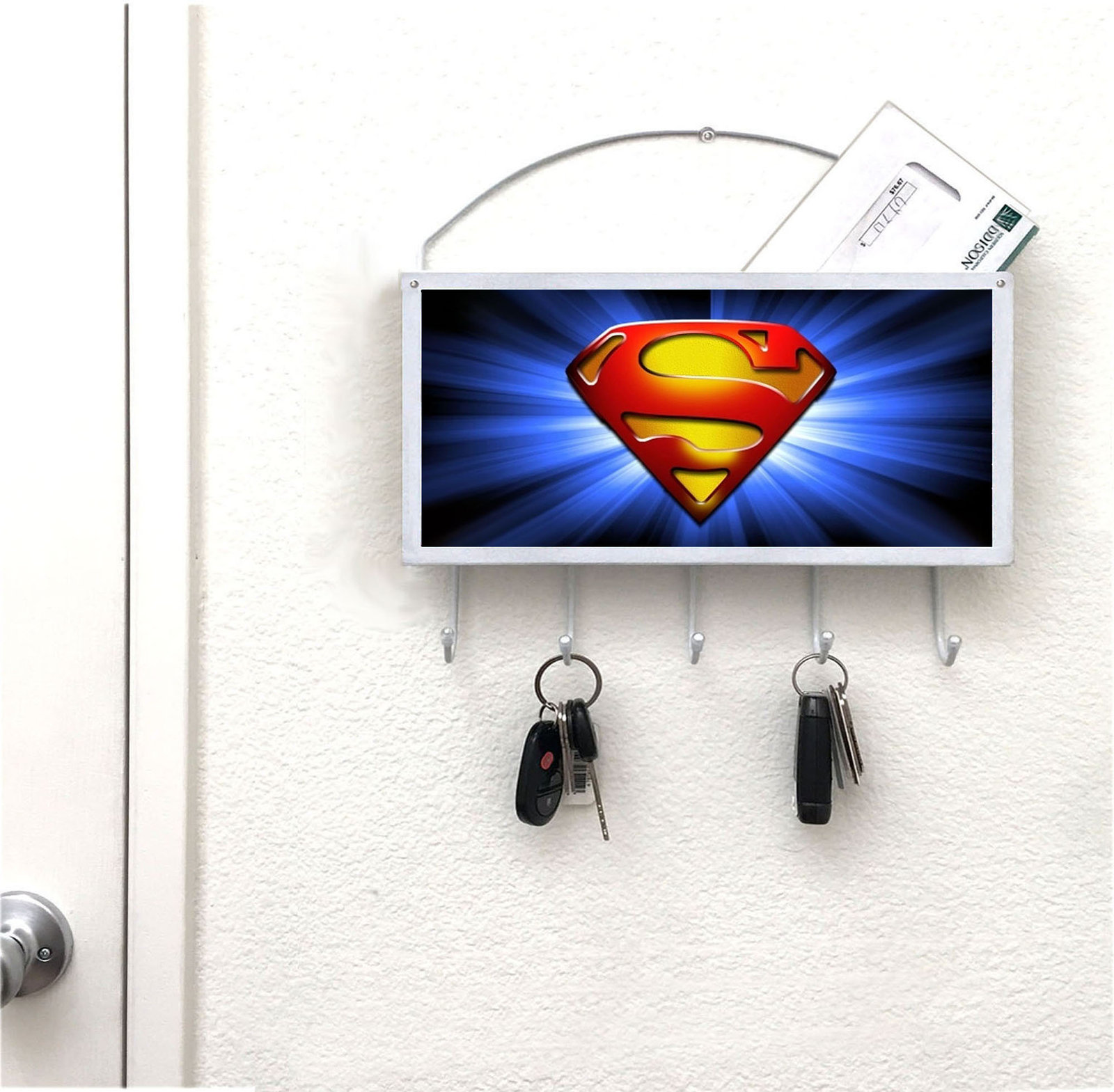 Superman Logo Mail Organizer, Mail Holder, Key Rack, Mail Basket ...
