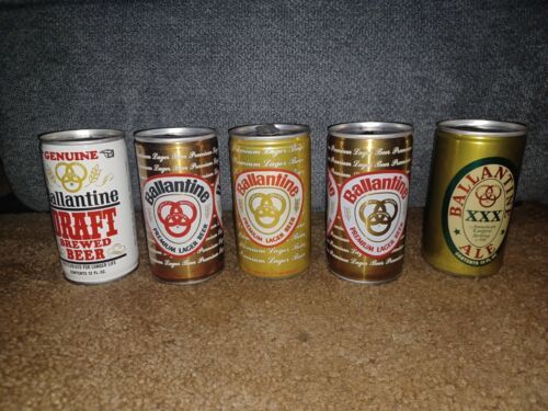5 Ballantine Beer Cans 12 Oz Falstaff Brewing Co Lager XXX Ale Wake Up ...
