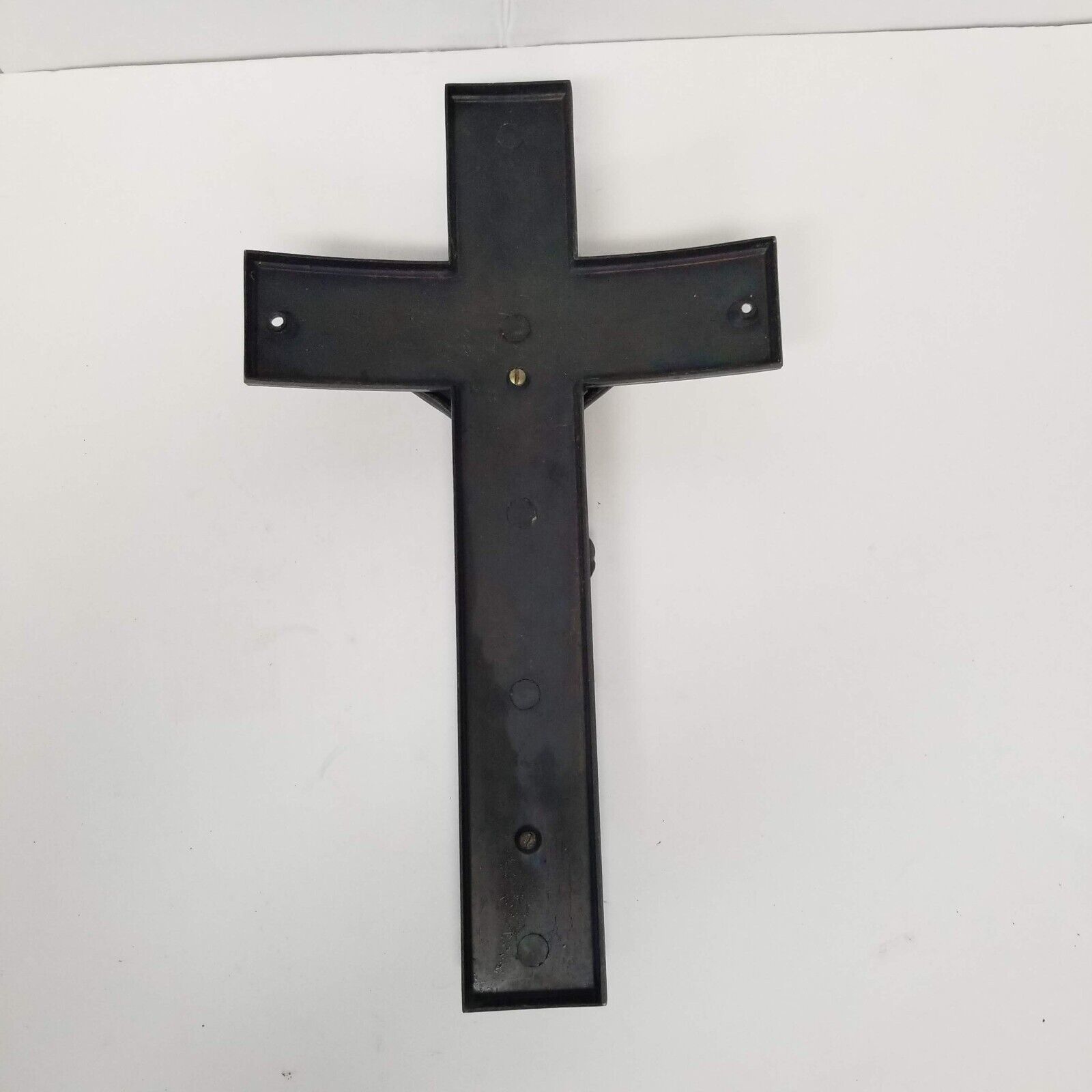 16" Crucifix Funeral Casket Jesus on Cross Curved Back Metal Crucifix ...