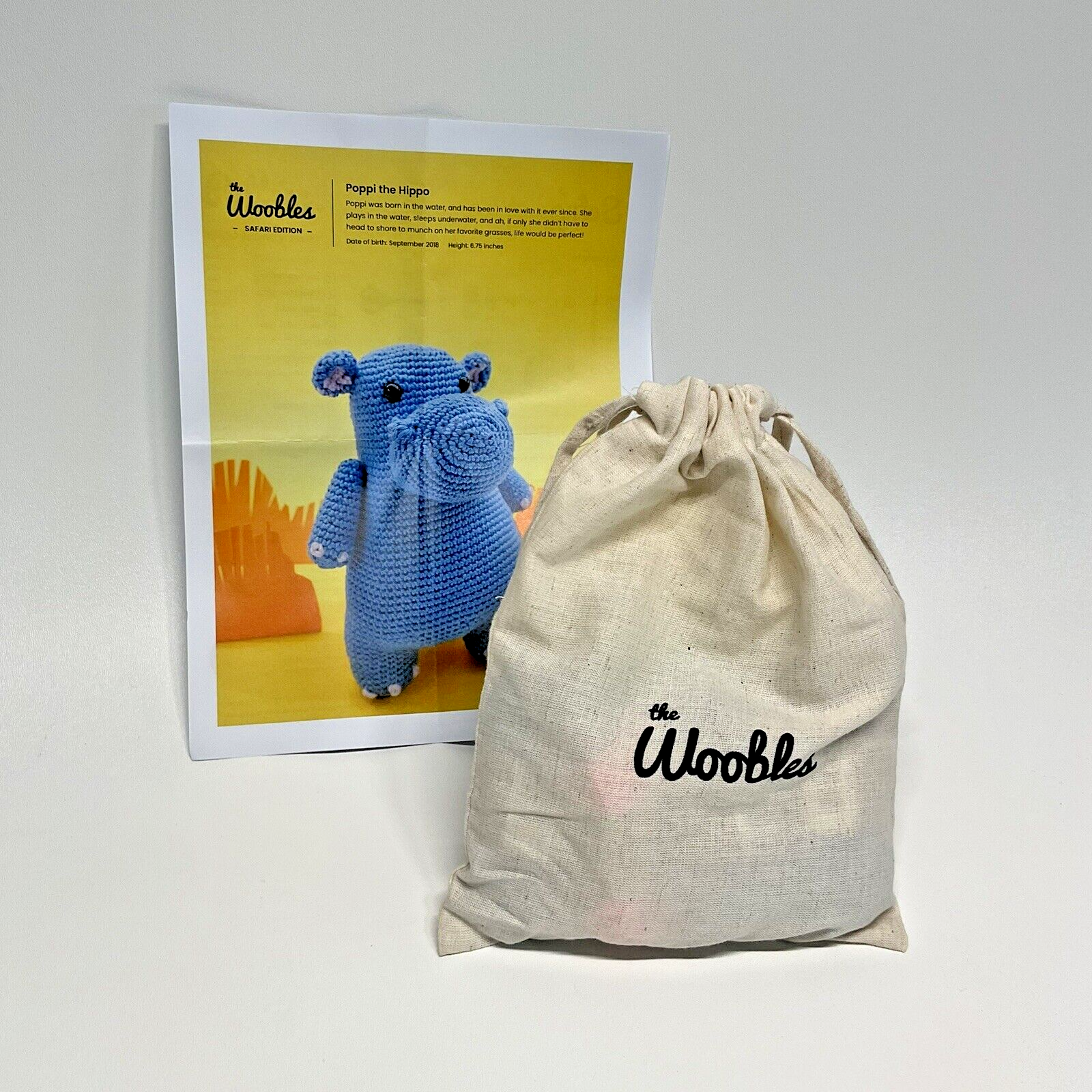 The Woobles Poppi The Hippo Safari Edition Learn Crochet Kit New 2021 ...