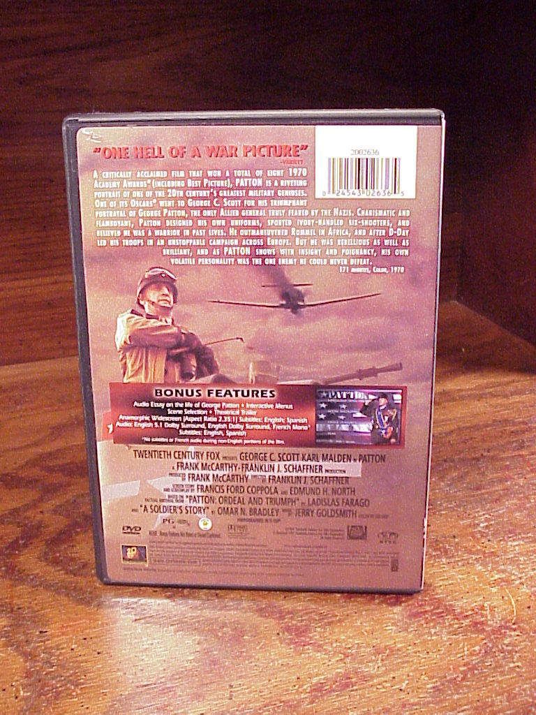 Patton DVD, 1969, PG, with George C. Scott, Karl Malden, Used, Tested ...