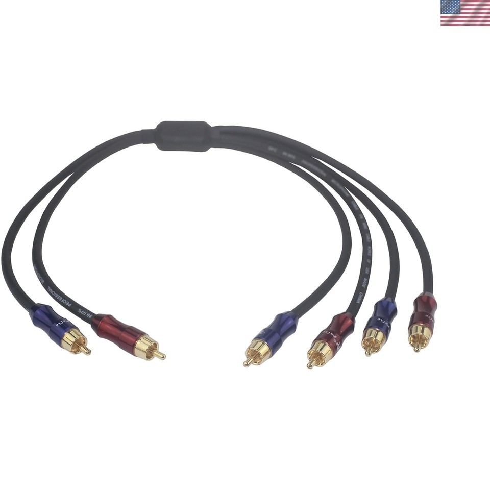 Compact 1.5FT Dual RCA Splitter with Gold Plated Connectors | Pure ...