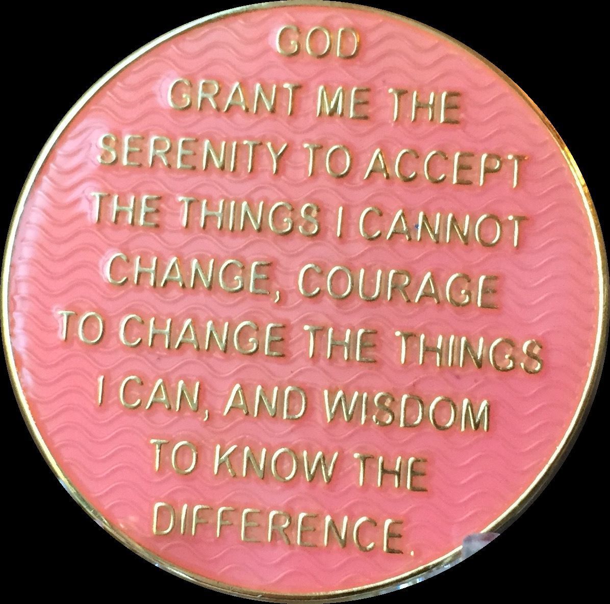36 Year AA Medallion Pink Gold Plated Alcoholics Anonymous Sobriety ...