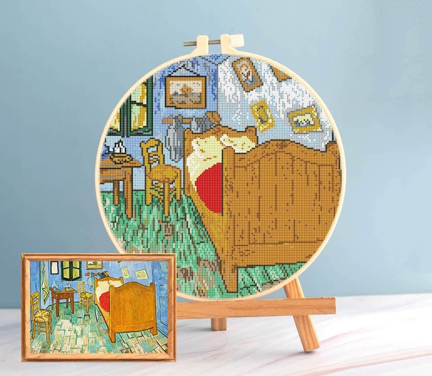 Bedroom cross stitch Van Gogh pattern pdf - Room cross stitch Van Gogh ...