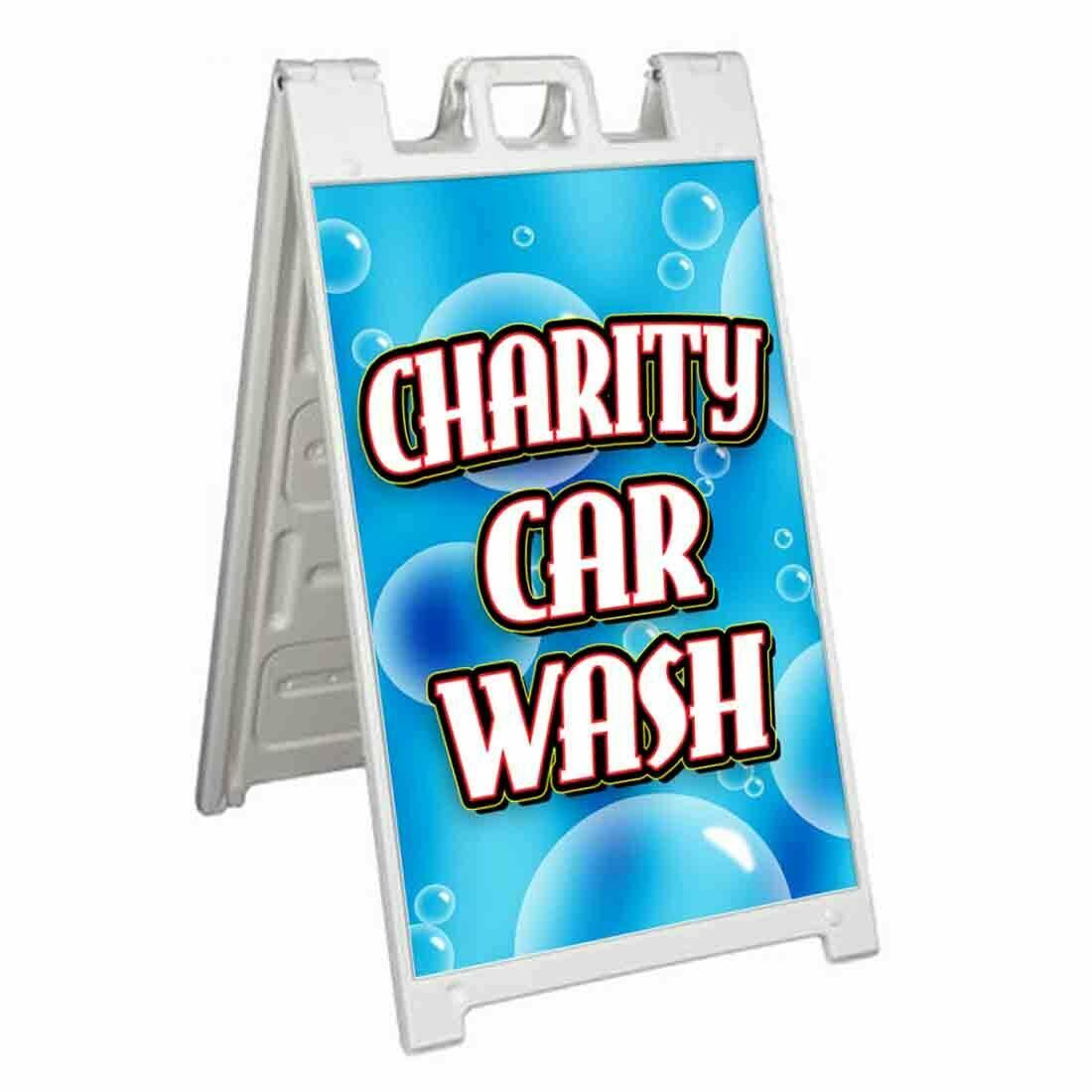 CHARITY CAR WASH Signicade 24x36 Aframe Sidewalk Sign Banner Decal ...