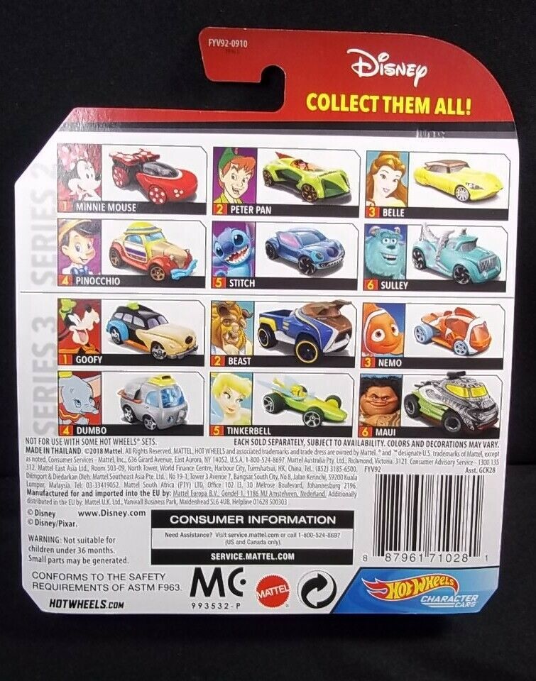 Hot Wheels Disney Series 3 Dumbo diecast character car NEW ...