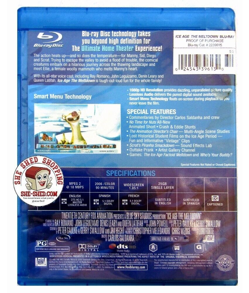 ICE AGE The Meltdown - Ray Romano - Family Animated - Blu-Ray Disc with ...