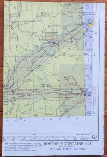 Boston Mountains 1956 Aviation Aeronautical Chart Map USAF - Other