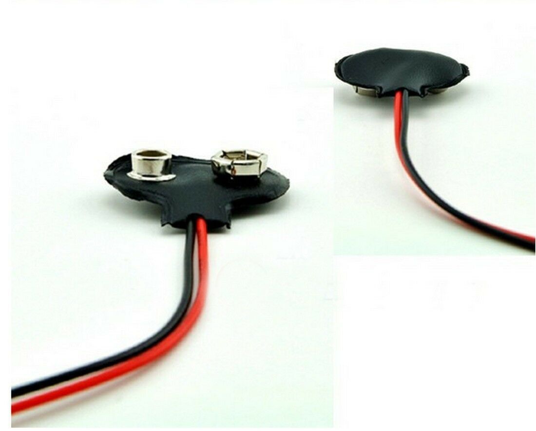 5x- 9V 9 Volt Battery Clip Connector Snap On Jack Plug Holder Wire Lead ...